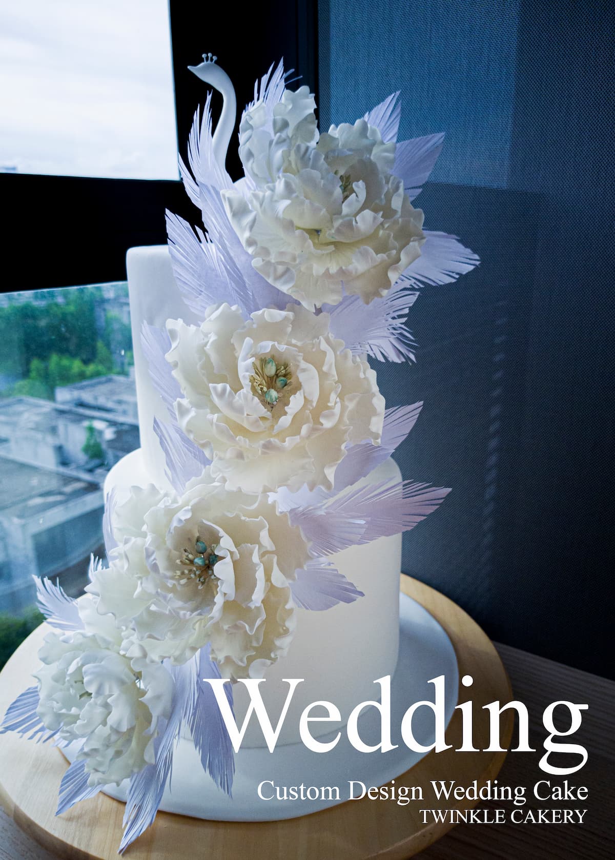 Swan Design Custom 2 Tiers Wedding Cake – Twinkle Cakery